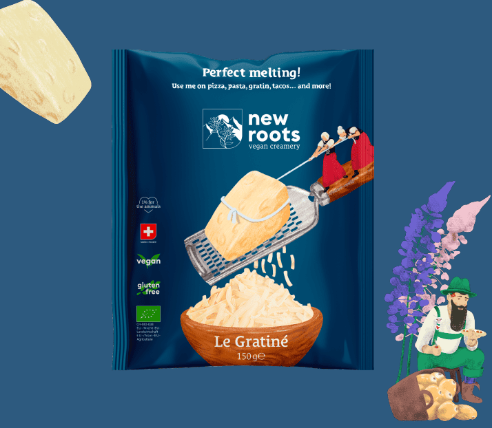 Swiss Vegan Creamery New Roots Launches Lupine-Based Grated Cheese ...